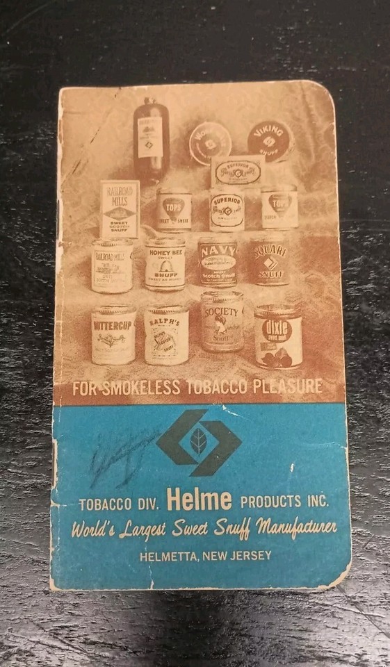 TWO Vintage 1968-69 Helme Smokeless Tobacco Brand Pocket Memo Books | eBay