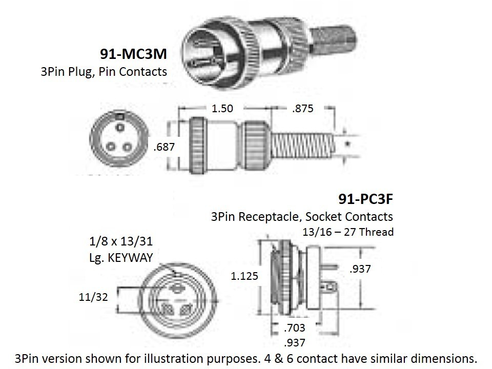 AMPHENOL 91-MC4F 4 PIN MICROPHONE JACK CONNECTOR SOCKET (MATES TO 91 ...
