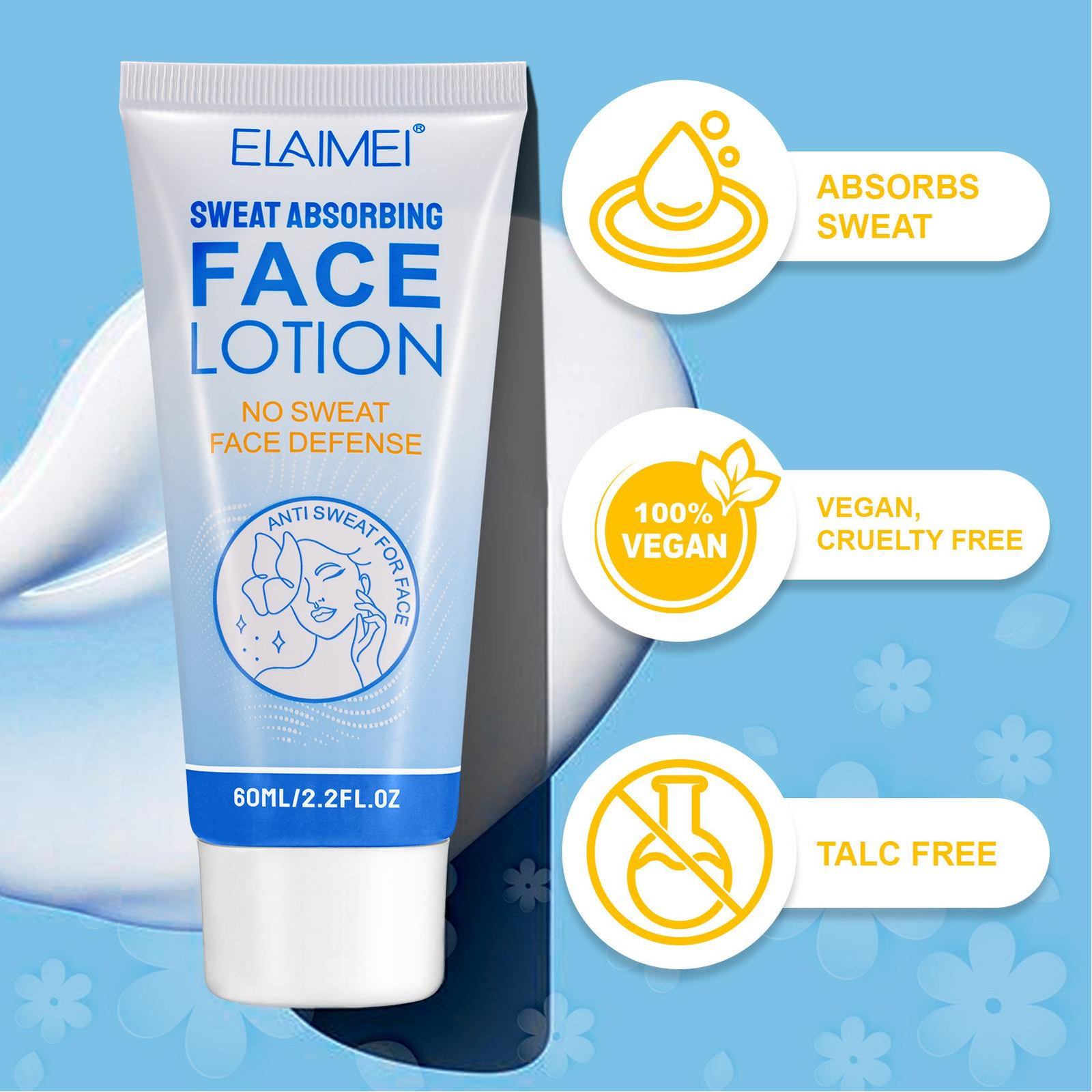 Sweat Absorbing Face Lotion Antiperspirant for Face Forehead Scalp 60ml ...