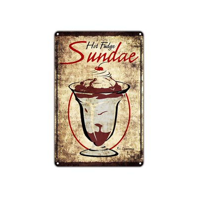 Hot Fudge Sundae Vintage Sign For Ice Cream Polar, Shop, Bar Decor ...