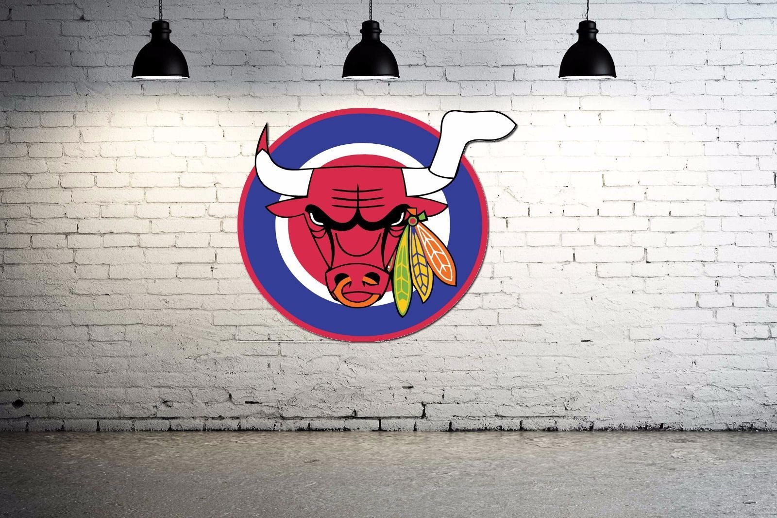 Chicago Sports Logos Combined wall decal Large 12 to 24 inch Indoor ...