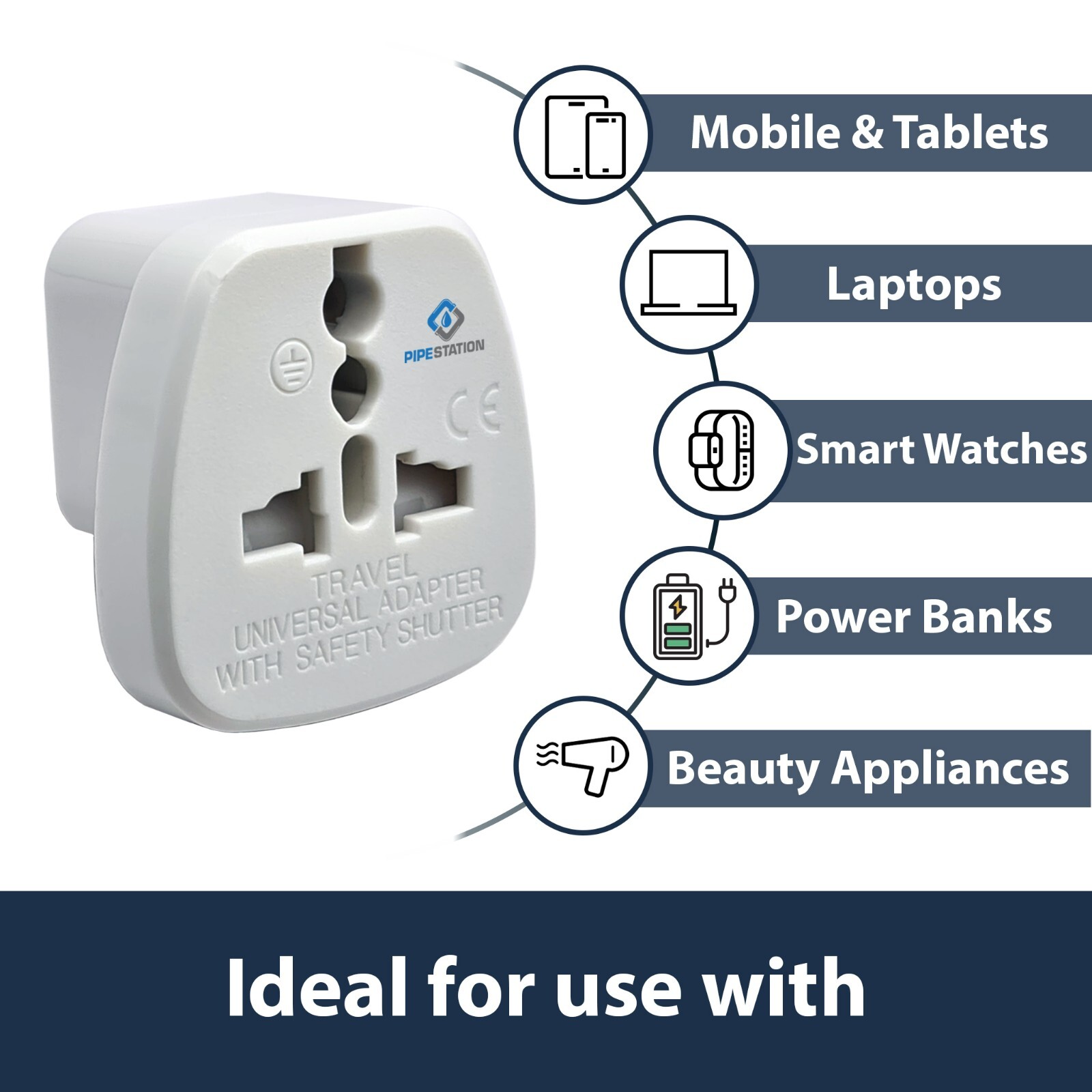 Universal Travel Adapter Plug | EU US Aus Swiss India Holiday Adaptor ...