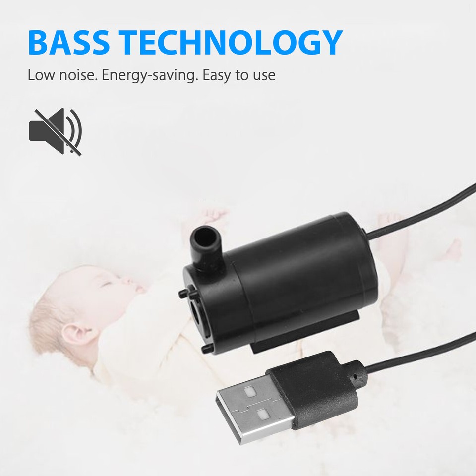 Small Water Pump Mini Mute Submersible USB 5V 1M Cable Garden Home ...