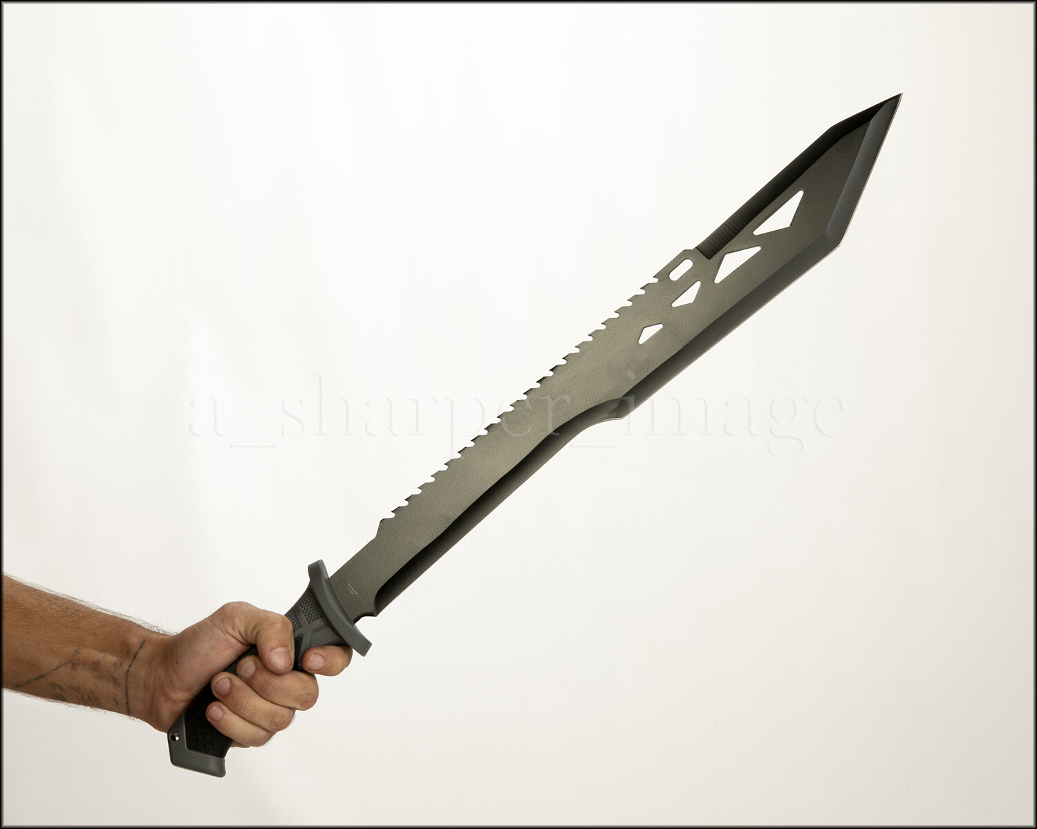25” ‘Macho’ Machete Combat Chopper Tanto Sawback Home Defense Black ...