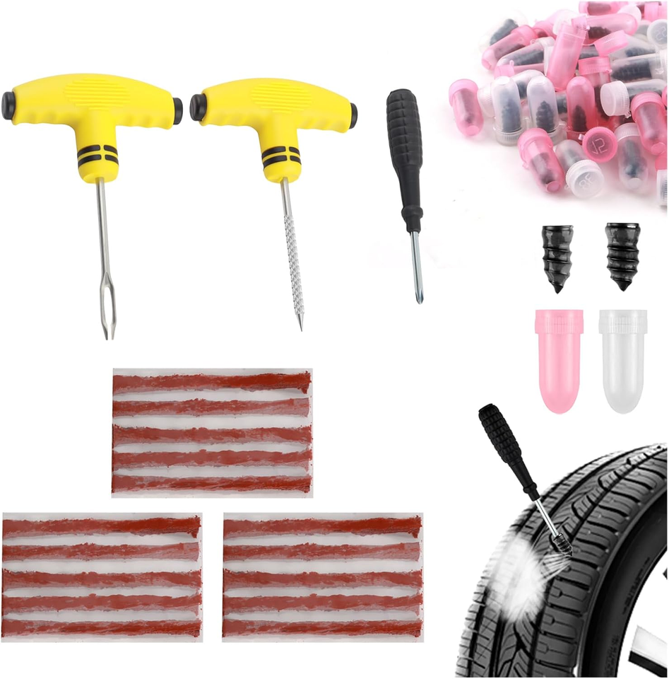 15PCS Tire Plug Kit Seal Strip + 60PCS Screw in Tire Plugs,All-In-One ...