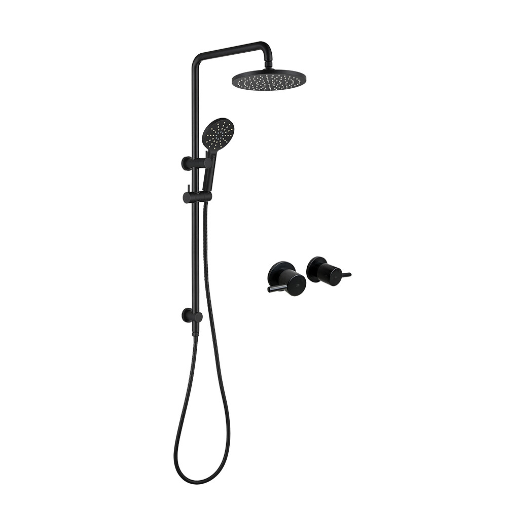 WELS 9" Rain Shower Head Rail Set 250mm Square / Brass Shower Mixer ...