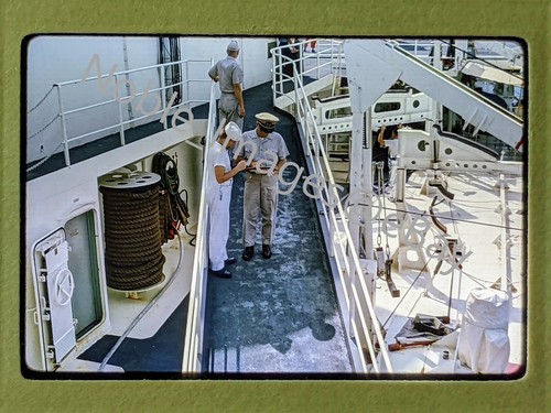 1966 USS Repose Hospital Ship Executive Officer Subic Bay Kodachrome ...