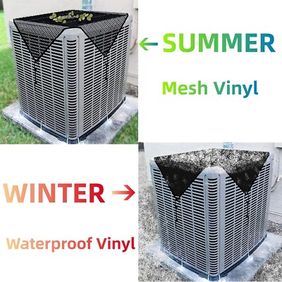 Outside Air Conditioner Mesh Cover Vinyl Winter Summer for Unit AC ...