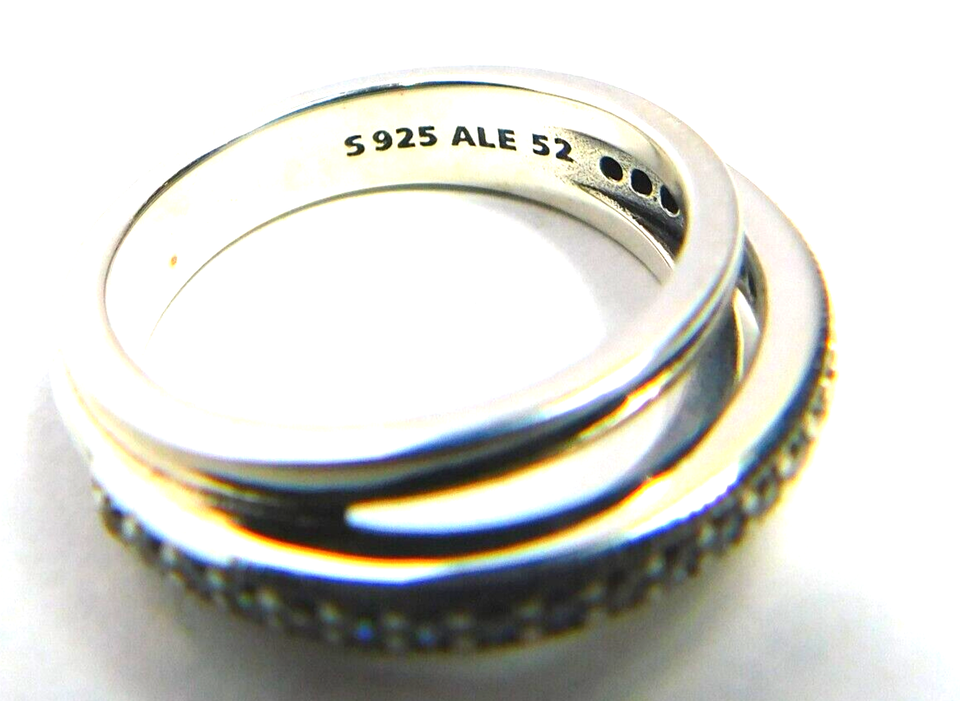 Authentic Pandora Ring, Triple Band Pave, #199040C01 | eBay