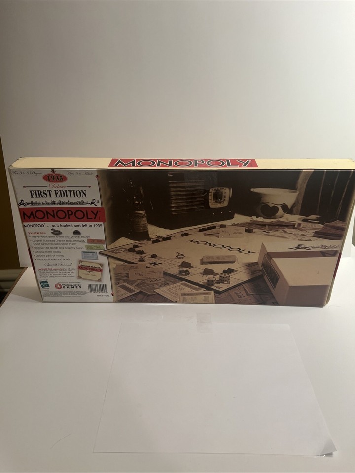 Monopoly 1935 Deluxe First Edition Classic Reproduction Board Game 2002 ...