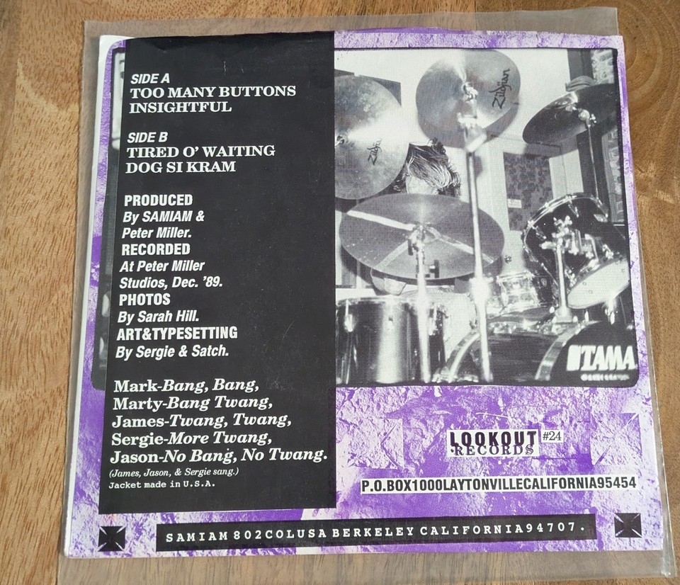 Samiam - I Am 7" Lookout #24 - Complete With Lookout Catalog 1990 | eBay