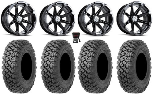 MSA Diesel 14" Wheels Black 30" Alpha Tires Yamaha Viking Wolverine | eBay