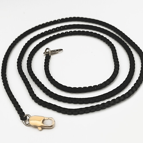 ALL LENGTHS | JET BLACK 2mm SQUARE BOX Link Chain Necklace | LIFE ...