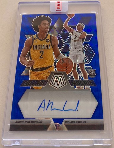 Andrew Nembhard Panini Mosaic 2022-23 Collage Blue Prizm rookie card ...