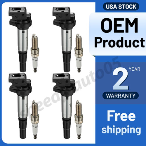 4x Performance Ignition Coil & Spark Plug For 2007-2015 Mini Cooper 1 ...