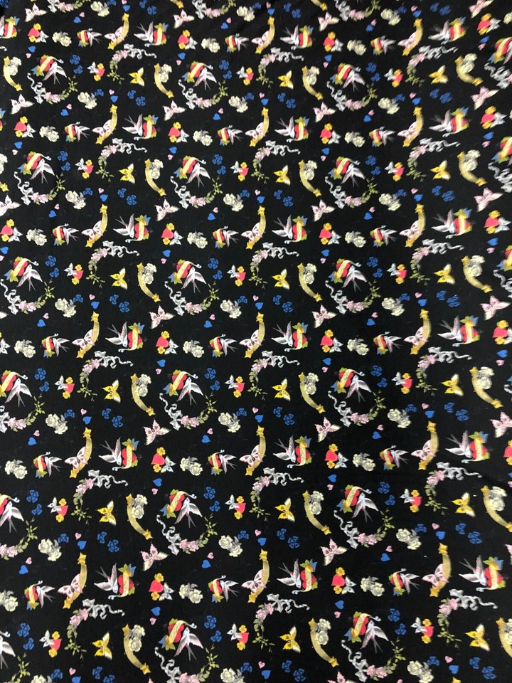 4 METRE GOOD QUALITY SPUN POLY JERSEY STRETCH BUTTERFLY/FLORAL/BIRD ...