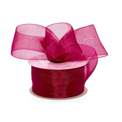 1.5" Wide Wine Sheer Organza Ribbon (Not Wired) - 25 Yard Spool | eBay