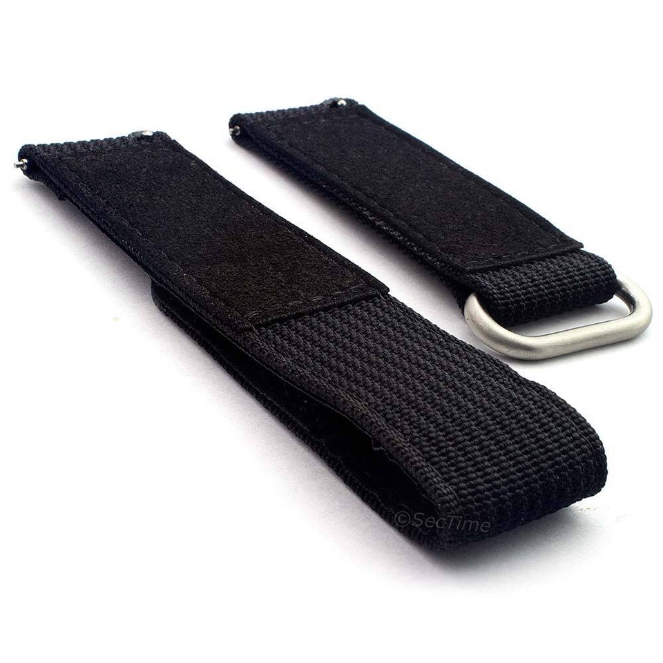 Quick Release Ribbed Nylon Hook & Loop Watch Strap Band 18 19 20 21 22 ...