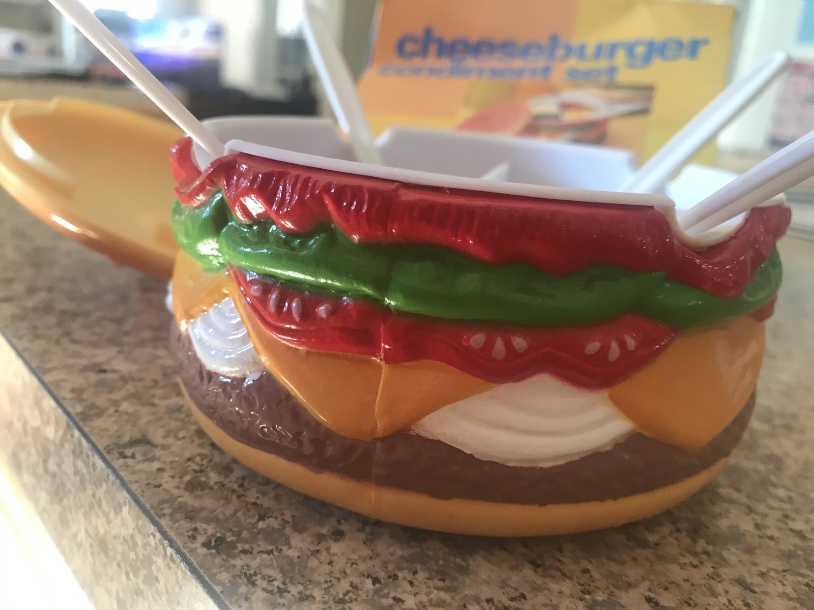 Cheeseburger Condiment Set - 6 Piece With 4 Mini Spoons Nice Shape | eBay