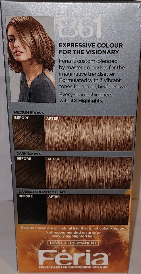 L'Oreal Feria Multi-Faceted Shimmering Permanent Hair Color (B61 ...