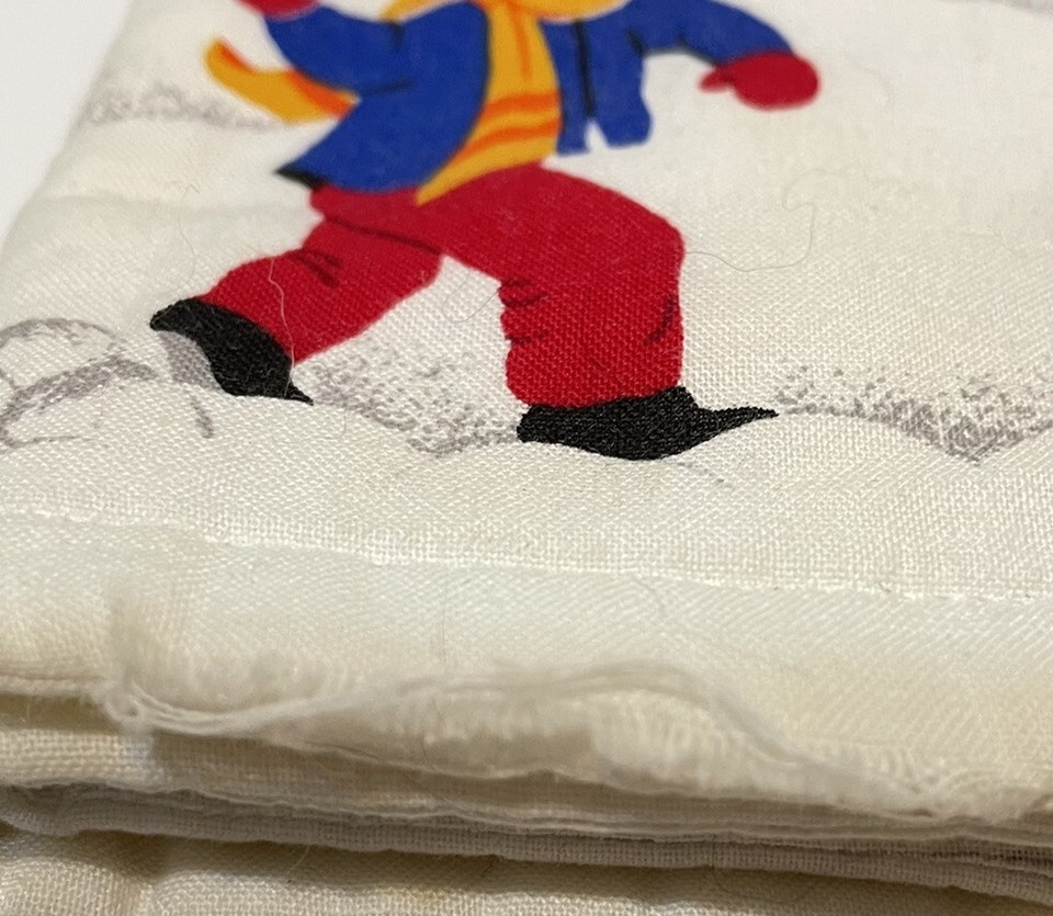 Vintage Roly Poly Snowman Cut and Sew Fabric Panel Soft Book Christmas ...