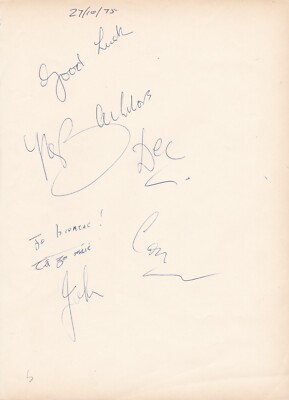THE BACHELORS - VINTAGE SIGNED 1975 BOOK PAGE - Con & Dec Cluskey ...