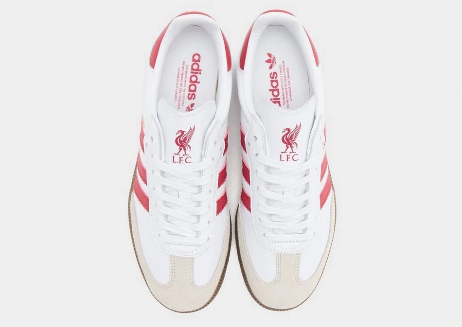 Adidas Men's Originals Samba Liverpool Shoes in White and Red | eBay