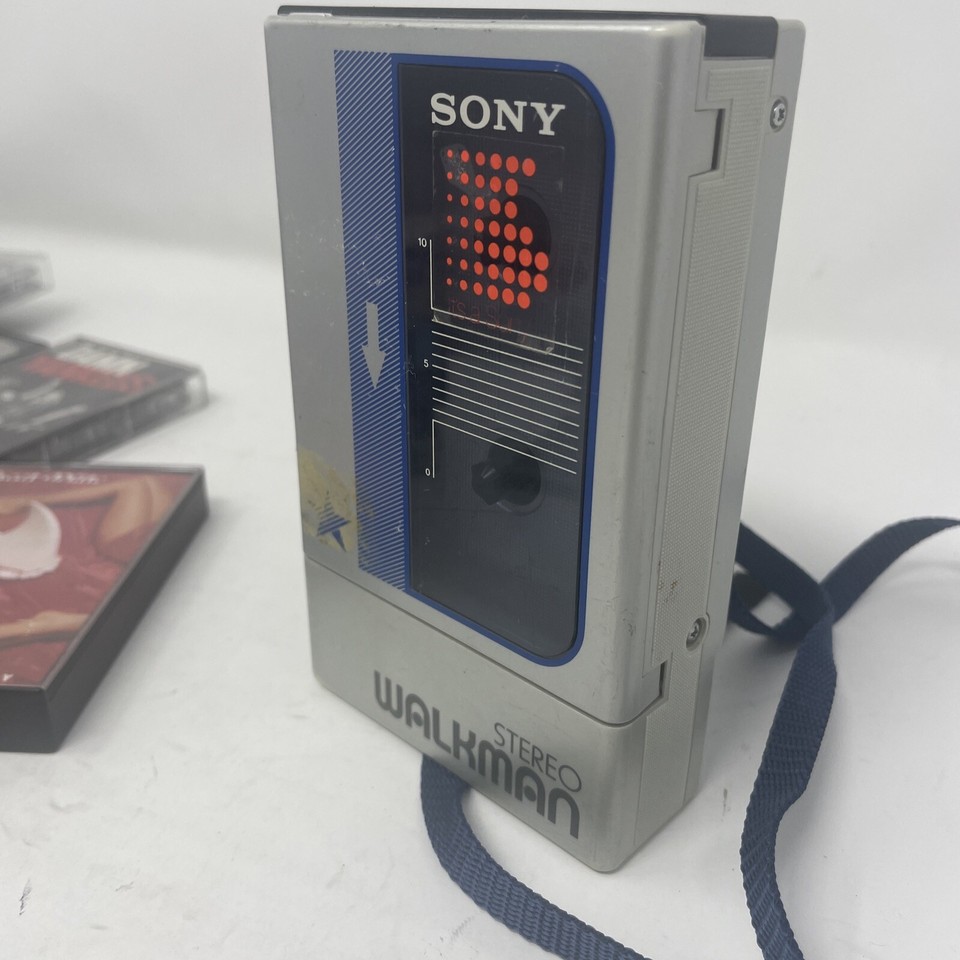 Vintage 80s Sony Stereo Walkman WM-8 Cassette Tape Player 17 Cassettes ...