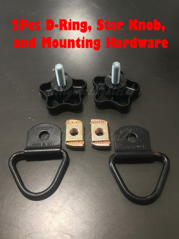 2x Adjustable Frontier Titan Bed Rail Cleats D-RING mount Utili Track ...