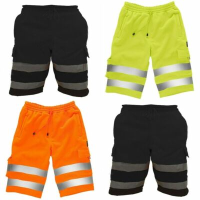 Hi Vis Shorts Work Wear Cargo Reflective Multi Pockets Super Soft ...