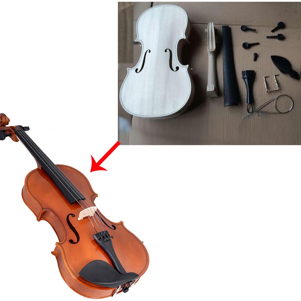 VIOLIN MAKING KIT, BRONZE LEVEL, ALL PARTS INCLUDED, GREAT FOR HOME ...
