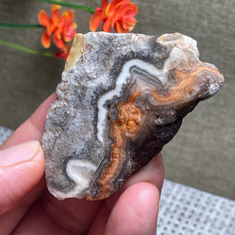 36g Raw Crazy Lace Agate Crystal Rough Gemstone Reiki Mexican Agate c39 ...