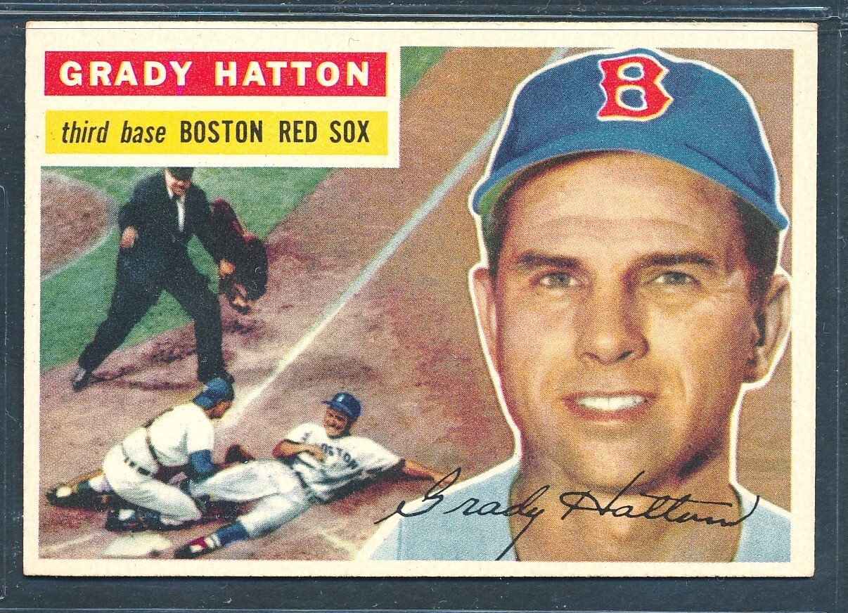 1956 Topps Baseball #26: GRADY HATTON "White back, Boston Red Sox" ~ EX ...