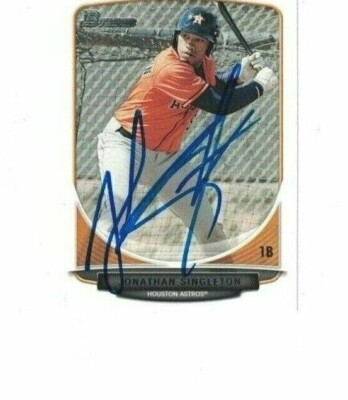 JONATHAN SINGLETON SIGNED IP BOWMAN TOPPS #TP-34 2013 HOUSTON ASTROS ...