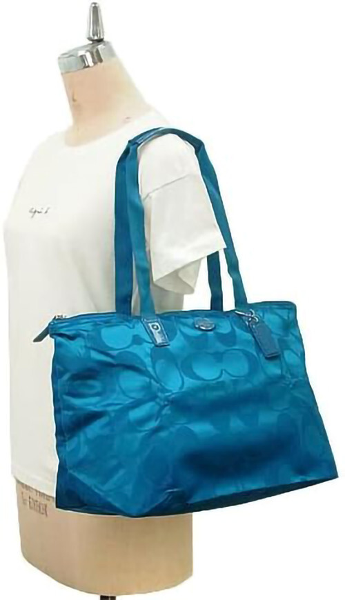 New COACH SIGNATURE GETAWAY NYLON PACKABLE WEEKENDER TOTE BAG 77321 ...