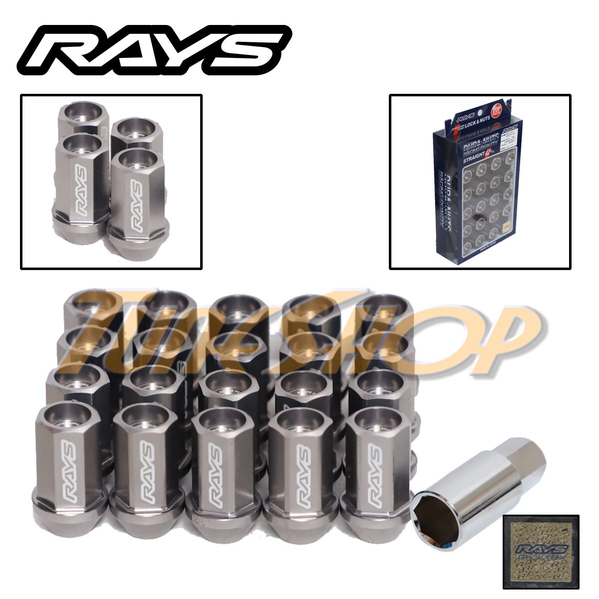 VOLK RACING RAYS STRAIGHT L42 DURA WHEELS LOCK LUG NUTS 12X1.5 RIM GUN ...