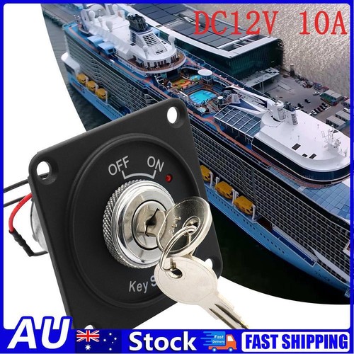 2 Position ON/OFF Ignition Switch DC 12V 10A Marine Boat Key Switch ...