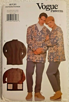 Vogue Patterns Sewing Craft Pattern 9731 Unisex Top & Pants New Uncut ...