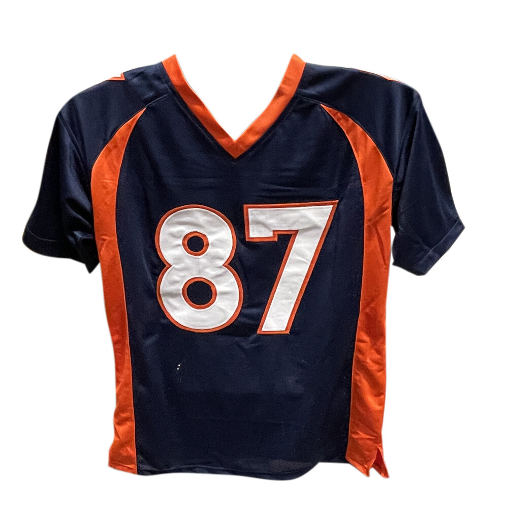 Ed McCaffrey Autographed/Signed Pro Style Jersey Navy Beckett 40250 | eBay