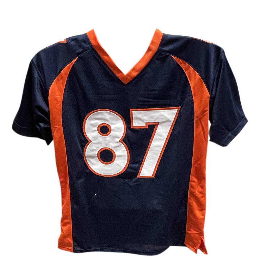 Ed McCaffrey Autographed/Signed Pro Style Jersey Navy Beckett 40250 | eBay