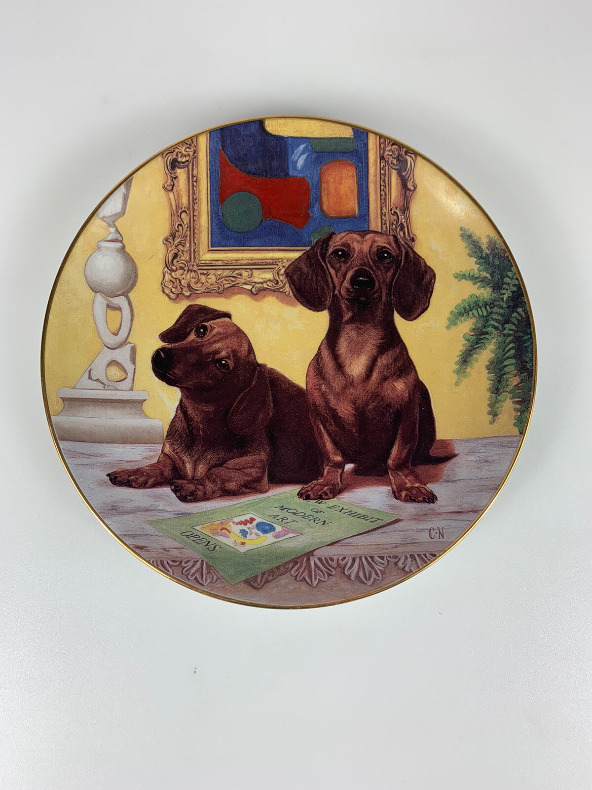The Art Critics By Christopher Nick Dachshunds 8” Collector Plate-160 ...