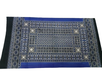 Cotton Block-printed Blue Sindhi Ajrak | Scarf/Shawl Unisex | 45' x 90 ...