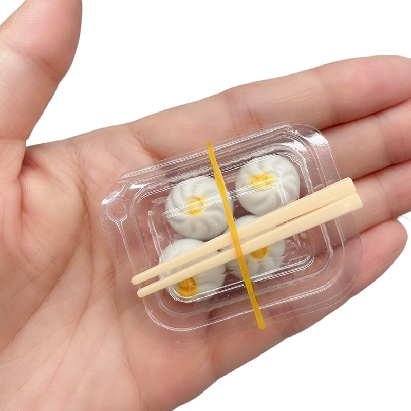 1:12 Dollhouse Miniature Mini Lunch Box Chopsticks Steamed Stuffed Bun ...