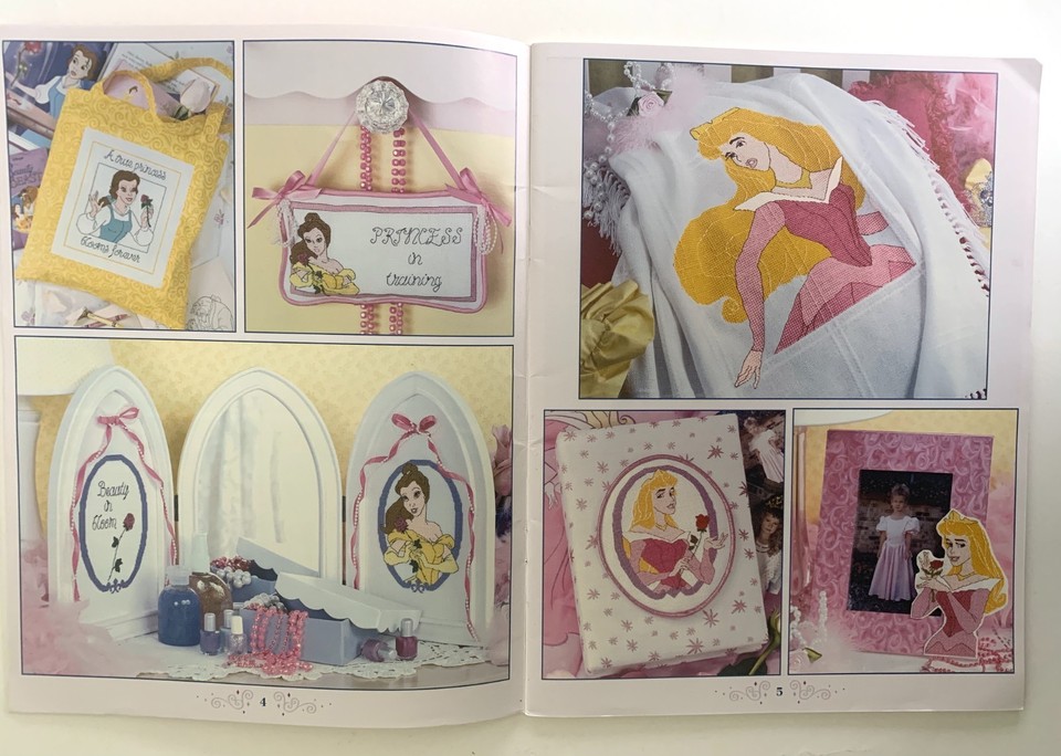 Leisure Arts DISNEY PRINCESSES IN CROSS STITCH Pattern Book 3396 22 ...