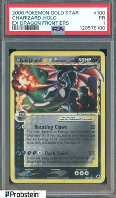 2006 Pokemon Gold Star Ex Dragon Frontiers #100 Charizard - Holo PSA 1 ...