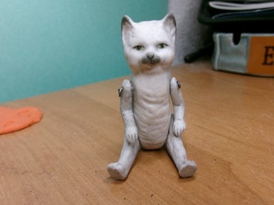 rar Antique Dolls Germany bisque animal cat kister 1880-1930 miniatur ...