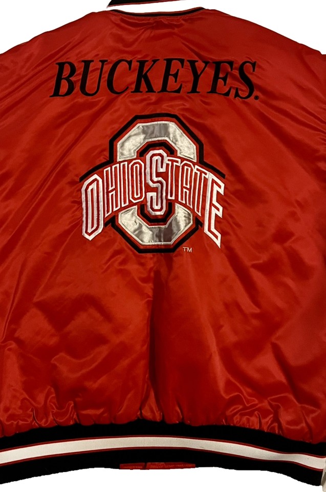 RARE Vintage Ohio State OSU BUCKEYES Star Jacket RED SATIN Size XXL | eBay