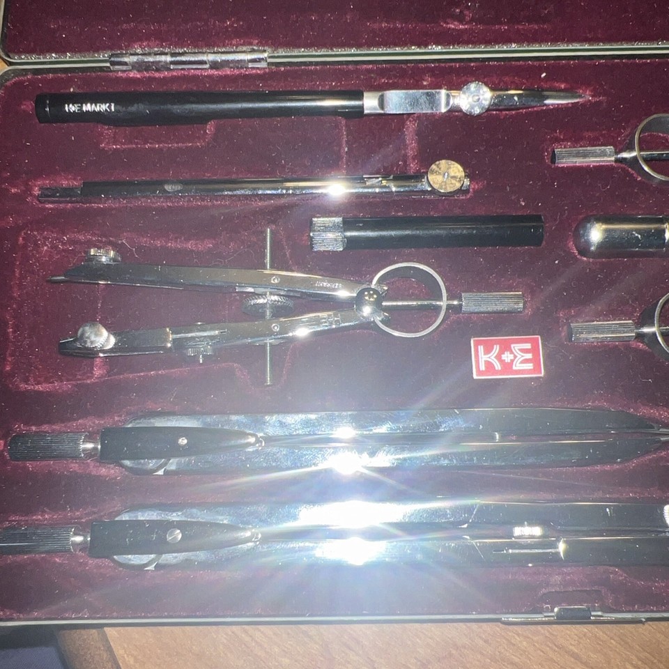 Keuffel & Esser Co German Vintage Compass Drafting Tool Set 13 Piece Hard Case | eBay