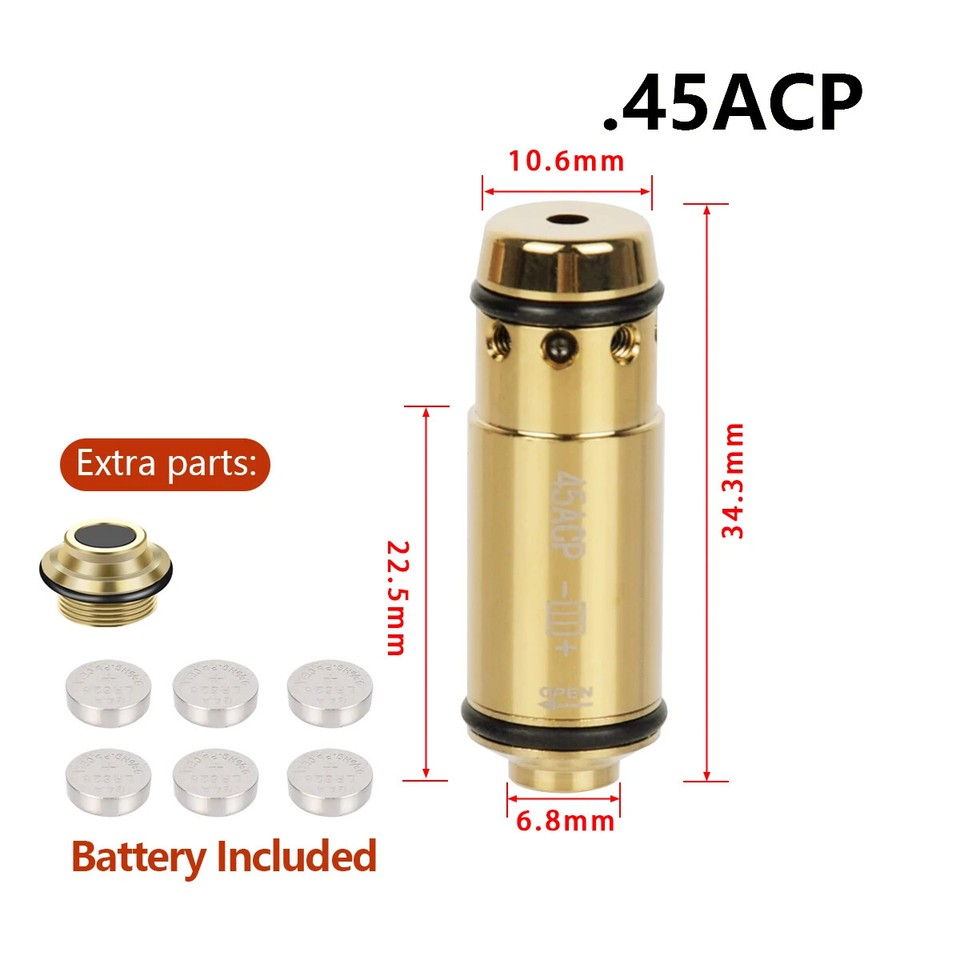 Tactical Red Laser Training Bullet Dry Fire Cartridge Boresighter ...