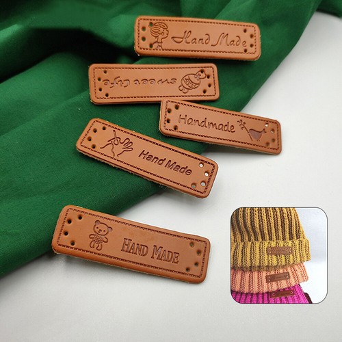 Soft PU Leather Labels 1.5*5cm DIY Handmade Accessories Embossed Label ...